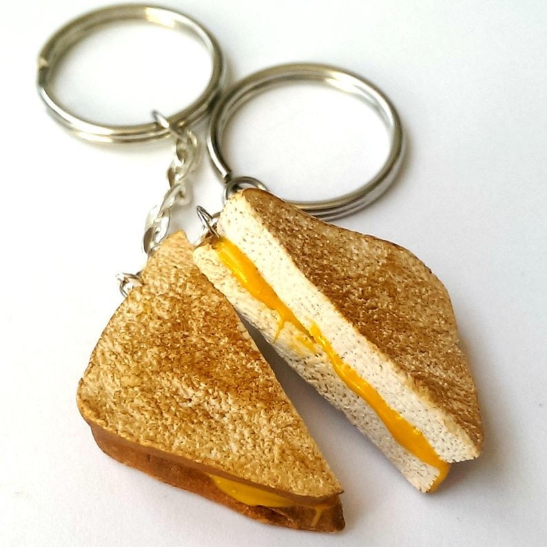 BFF Grilled Cheese Keychain Food Jewelry Food Keychains Best - Etsy