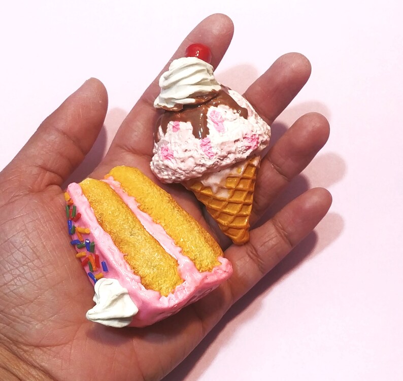 Slice of Cake Magnet, Miniature Polymer Clay Fake Food Magnets, Unique ...