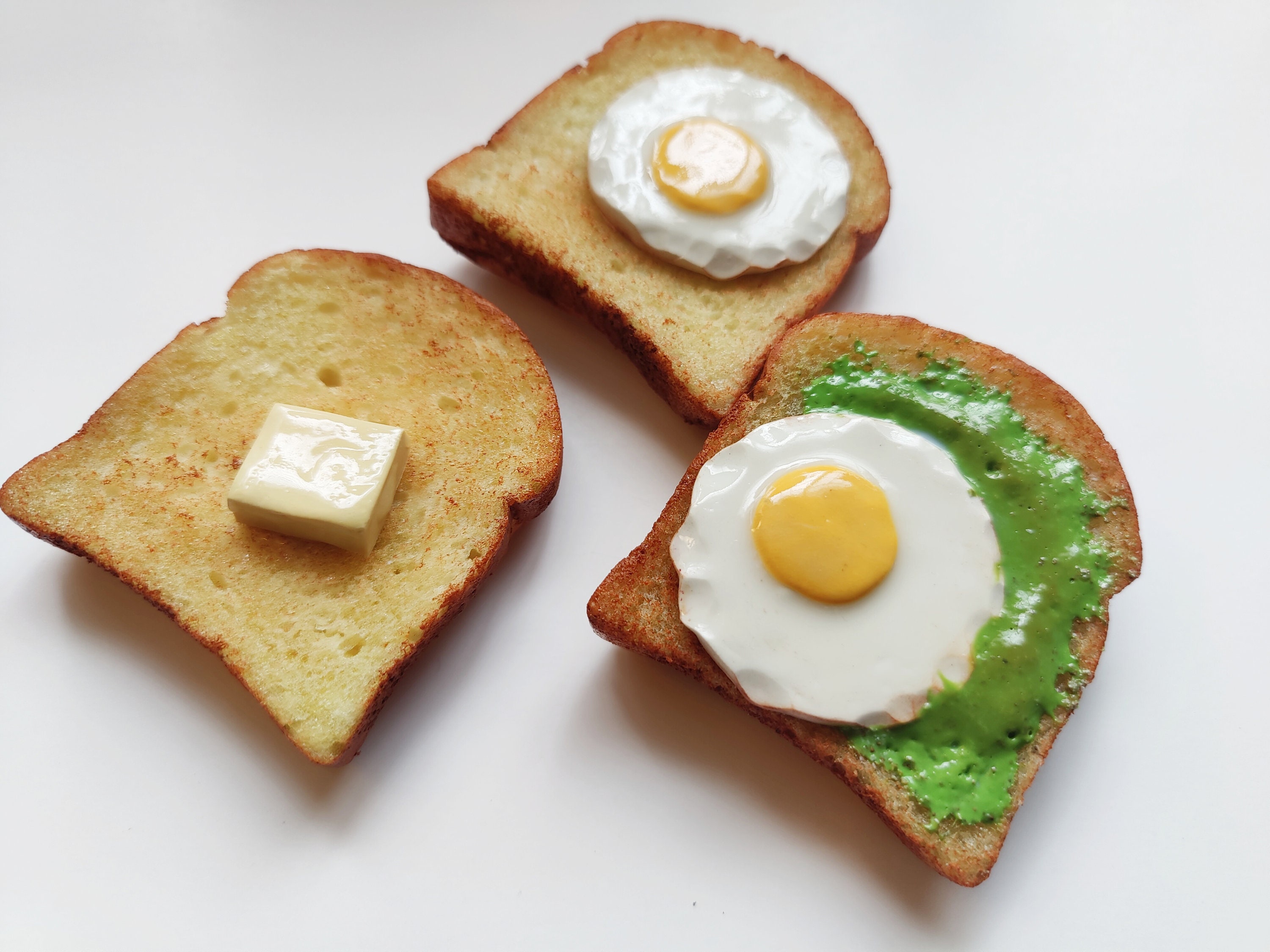 Toast With Egg Keychain / Large Fake Food Jewelry / Baker - Etsy