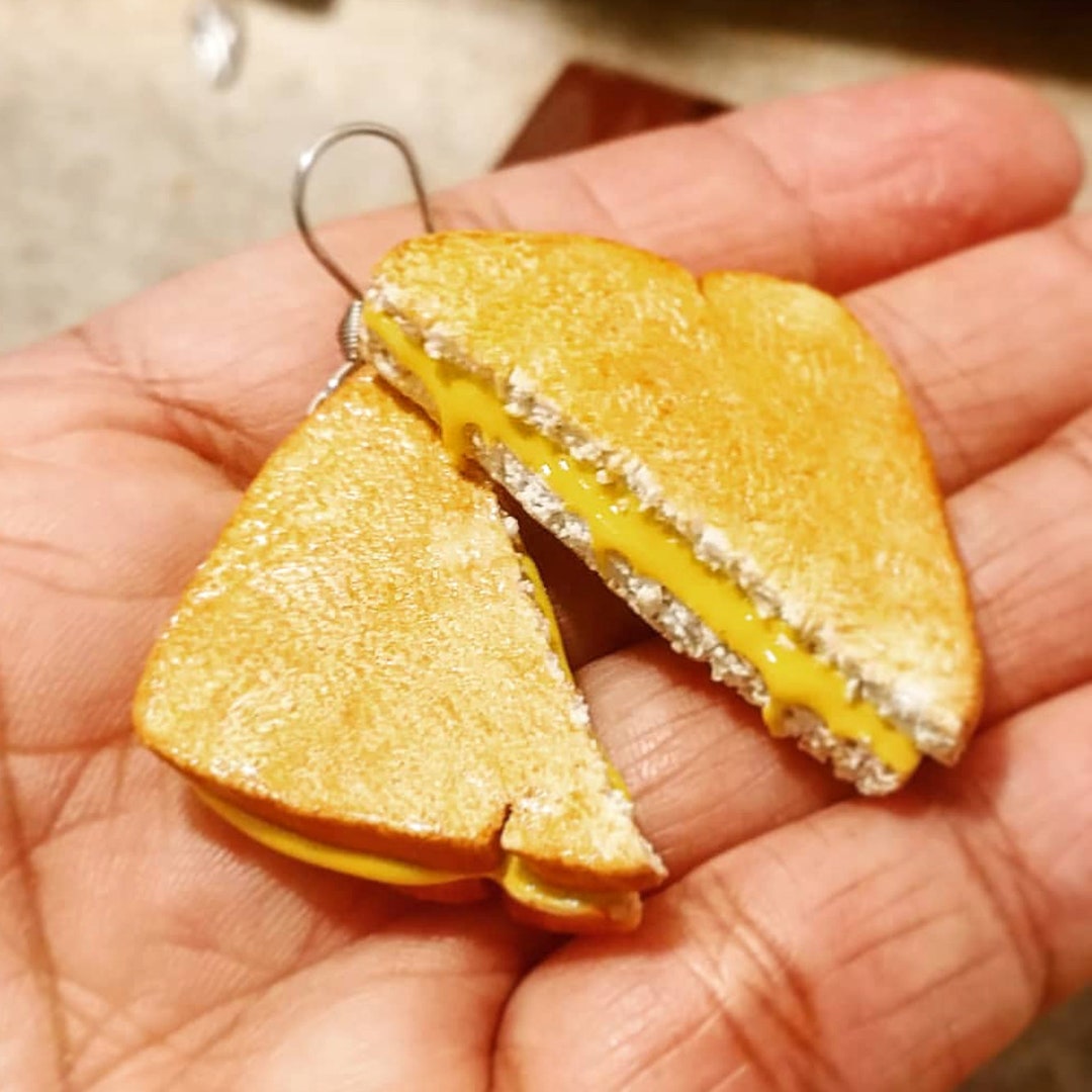 Grilled Cheese Dangle Earrings: Handmade Miniature Food Jewelry - Etsy