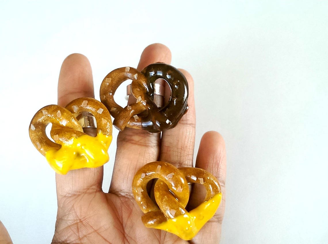 Chocolate Covered Pretzel Ring Food Jewelry fake Food Ring - Etsy