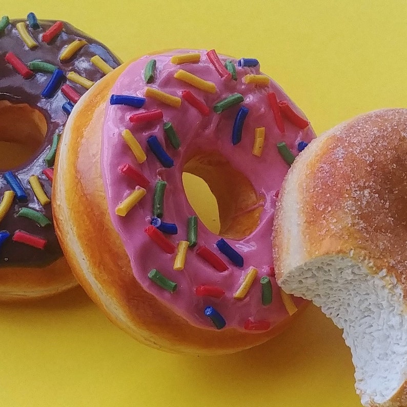 Rainbow Sprinkled Pink Donut Magnet Large Food Miniature - Etsy