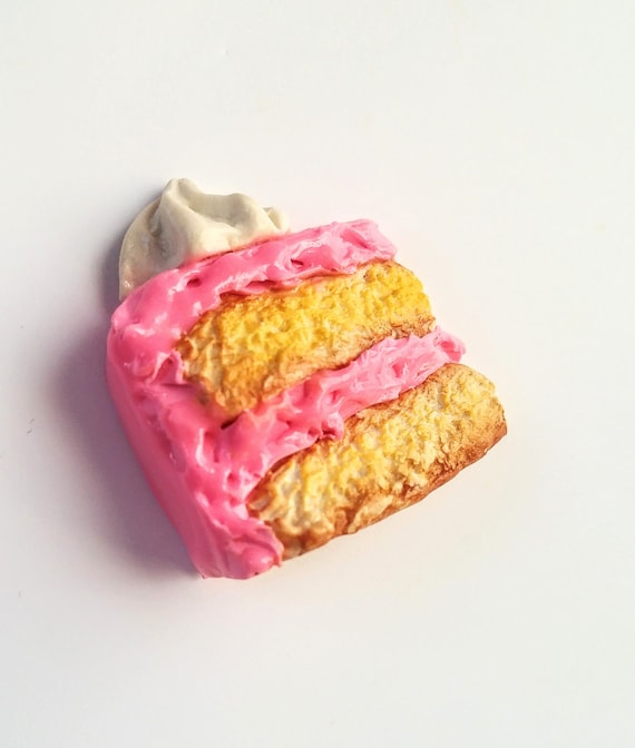 Pink Frosted Cake Pin Cute Brooch 3D Food Pin Food Jewelry | Etsy