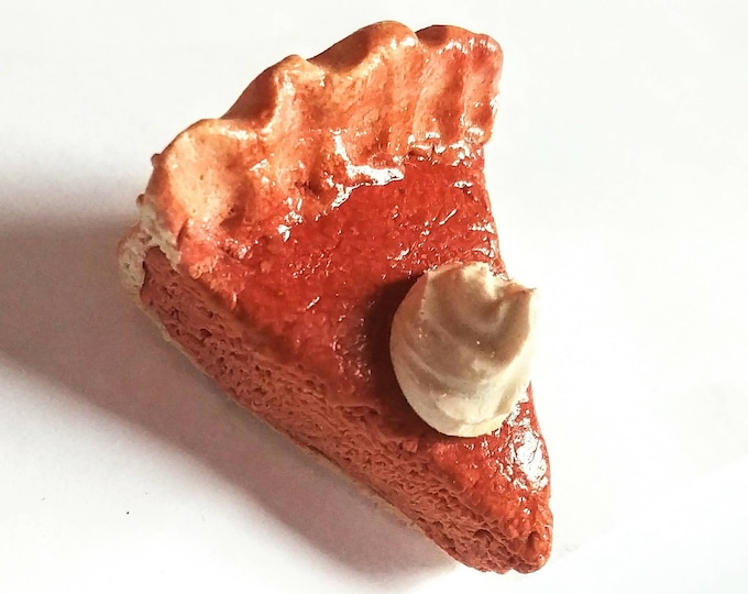 Pumpkin Pie Charm Keychain Necklace // Polymer Clay Food // Miniature ...