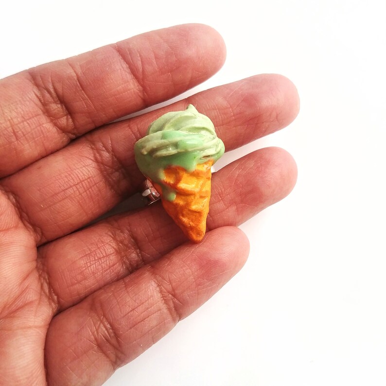 Mint Green Soft Serve Ice Cream Ring, Cute Summer Jewelry, Cute Food ...