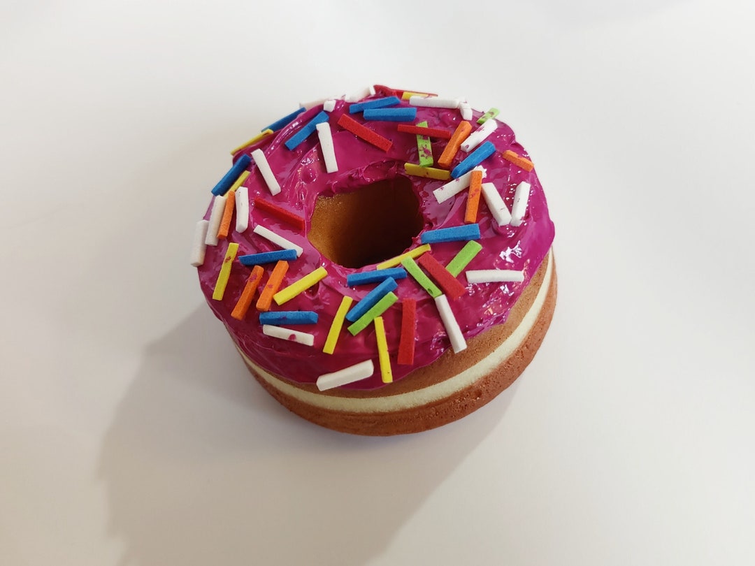 Pink Sprinkled Donut Keychain / Large Fake Food Jewelry / Donut Lover ...