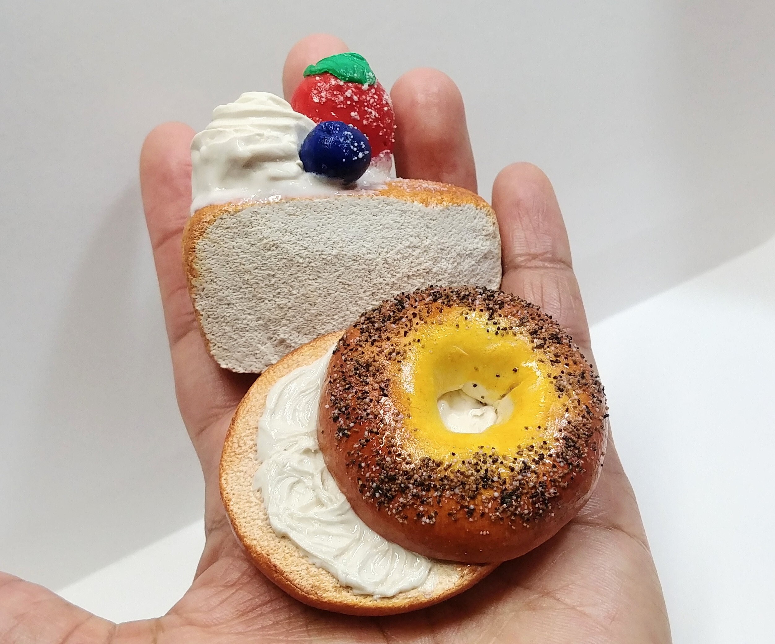 Miniature Everything Bagel With Cream Cheese Magnet - Etsy