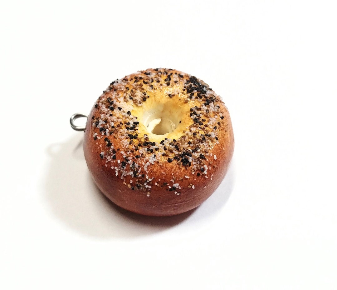 Everything Bagel Keychain, Fake Food Jewelry, Food Charms, Bread ...