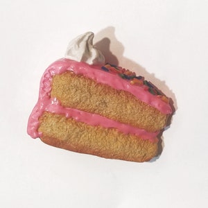 Slice of Cake Magnet, Miniature Polymer Clay Fake Food Magnets, Unique ...
