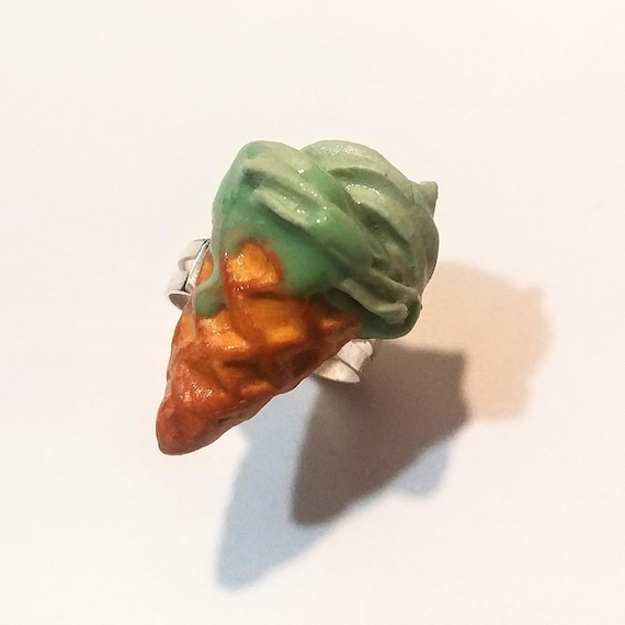 Mint Green Soft Serve Ice Cream Ring Cute Summer Jewelry | Etsy