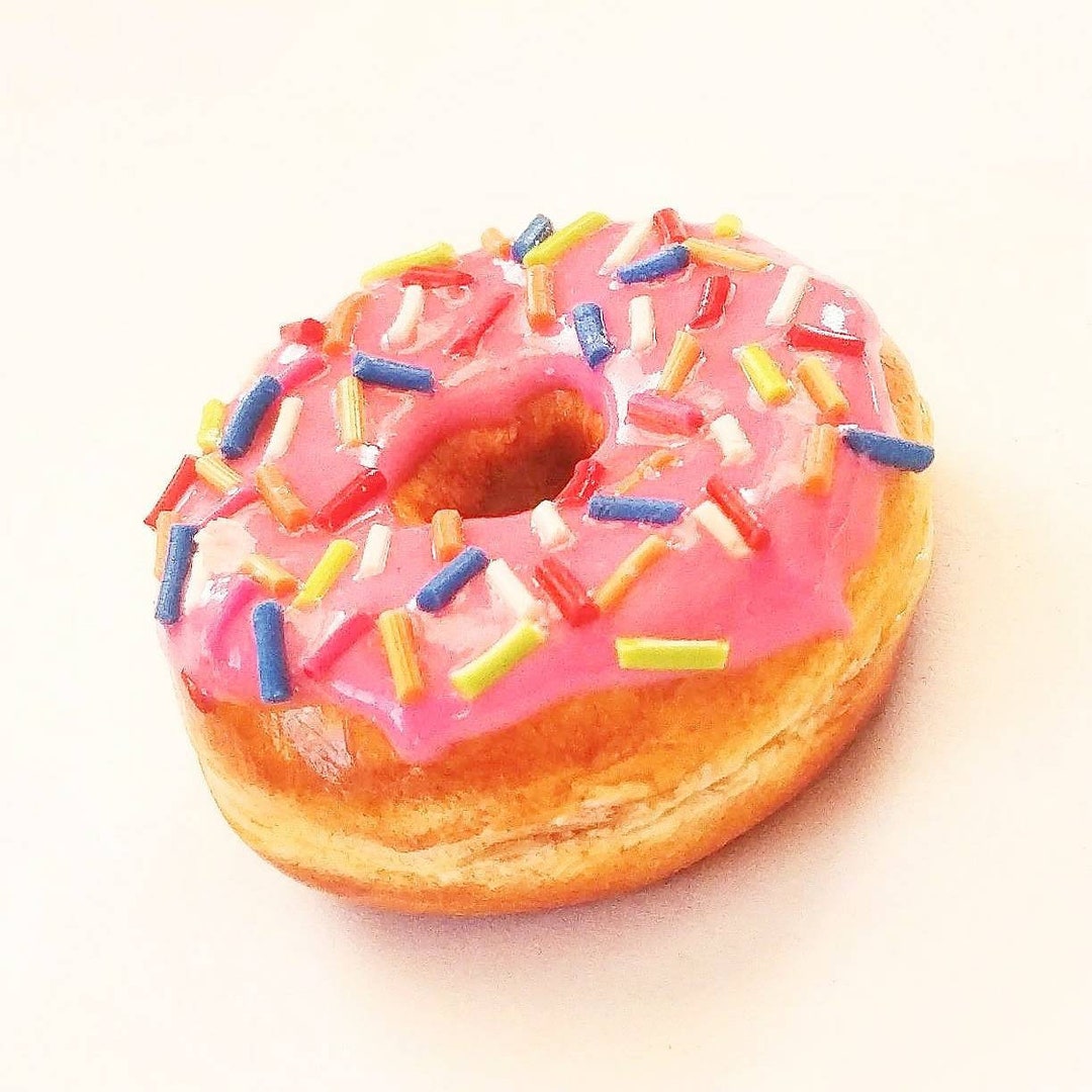 Rainbow Sprinkled Pink Donut Magnet Large Food Miniature Magnets Cute ...