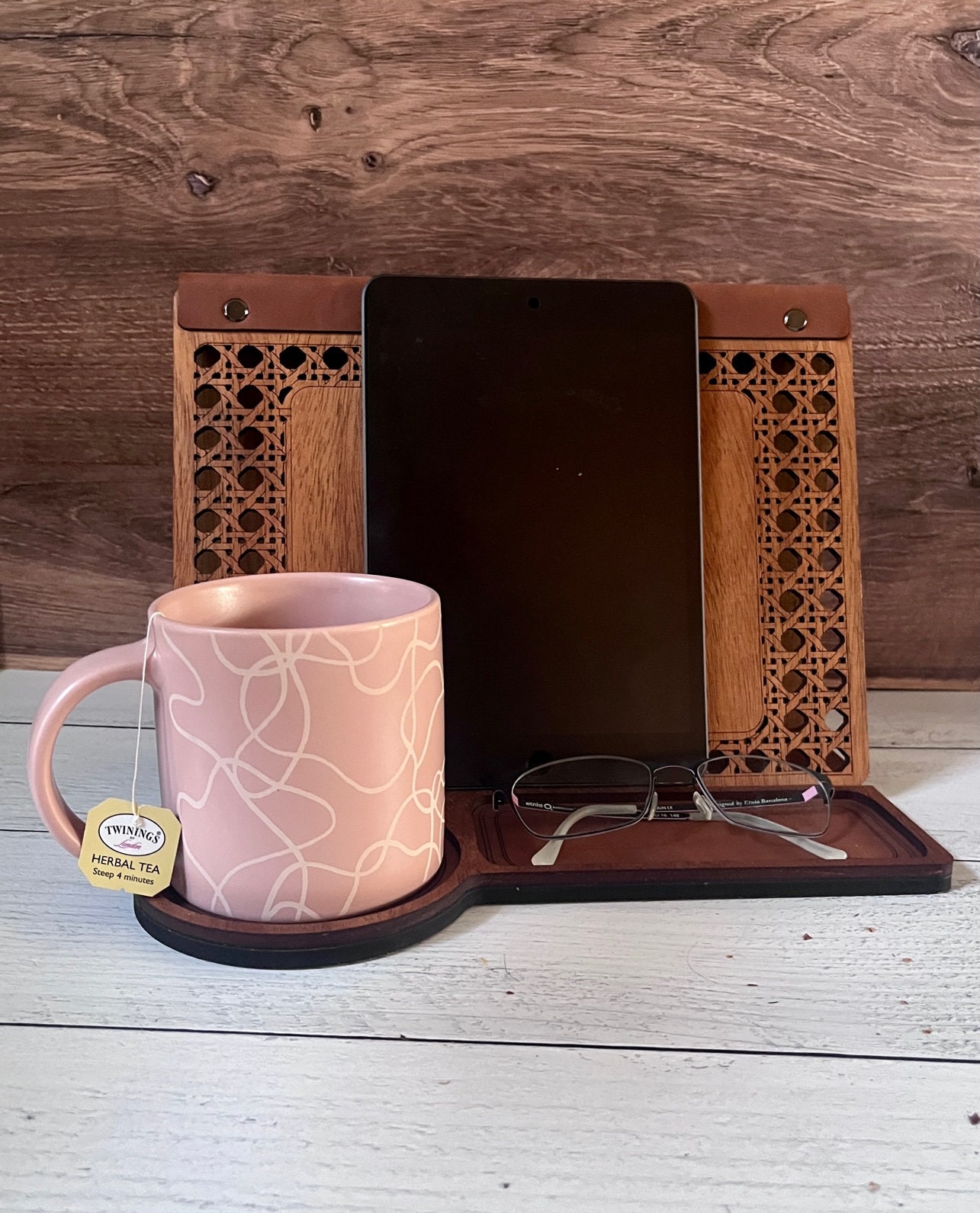 Book Valet, Book Caddy Tablet Stand, Engraved Book Valet, Laser ...