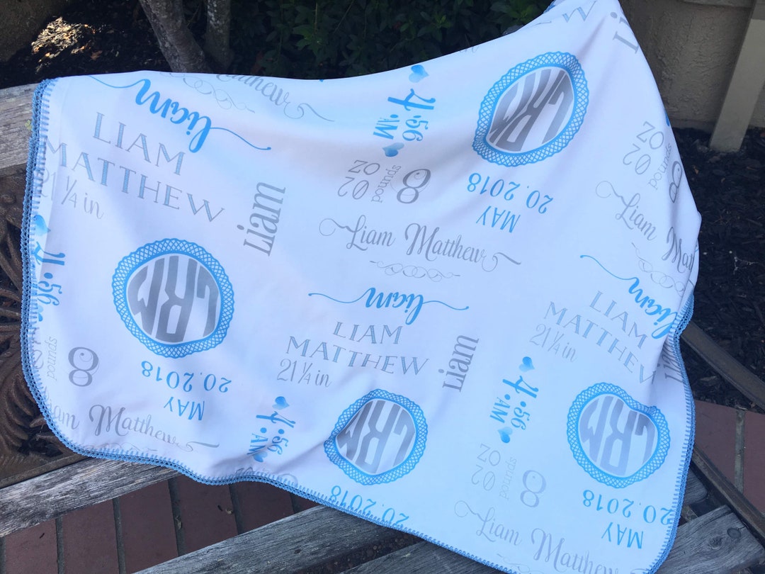 Personalized Baby Blanket Personalized Receiving Blanket Monogrammed ...