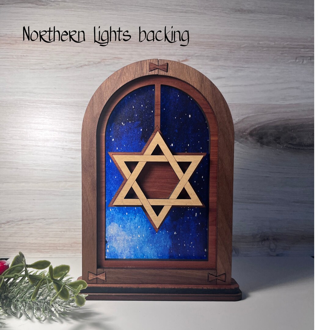 Wood Arch Mantle Piece, Star of David Mantle Piece, Hanukkah Gift ...