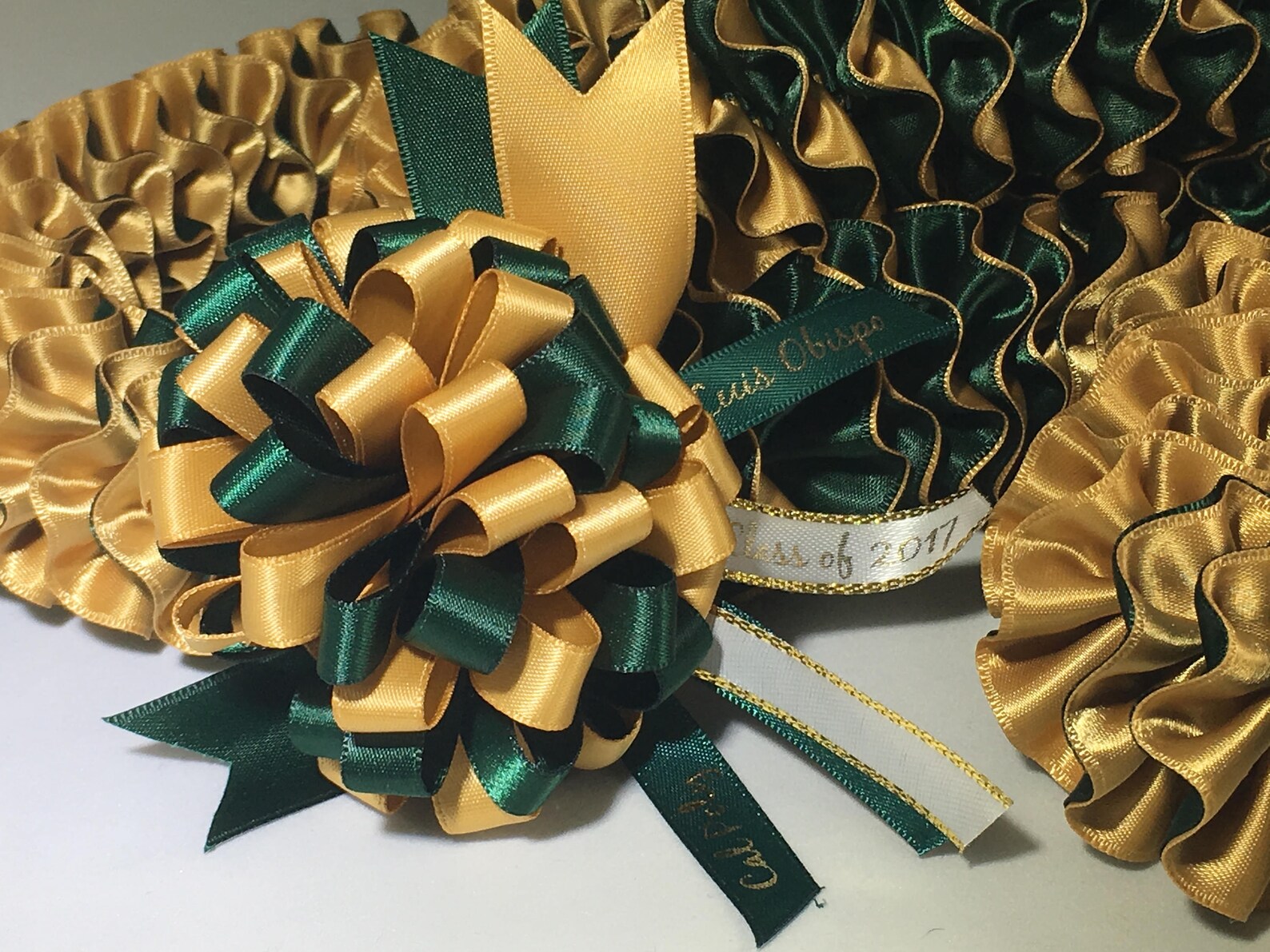 Cal Poly SLO Graduation Ribbon Lei Satin Plumeria Ribbon Lei - Etsy