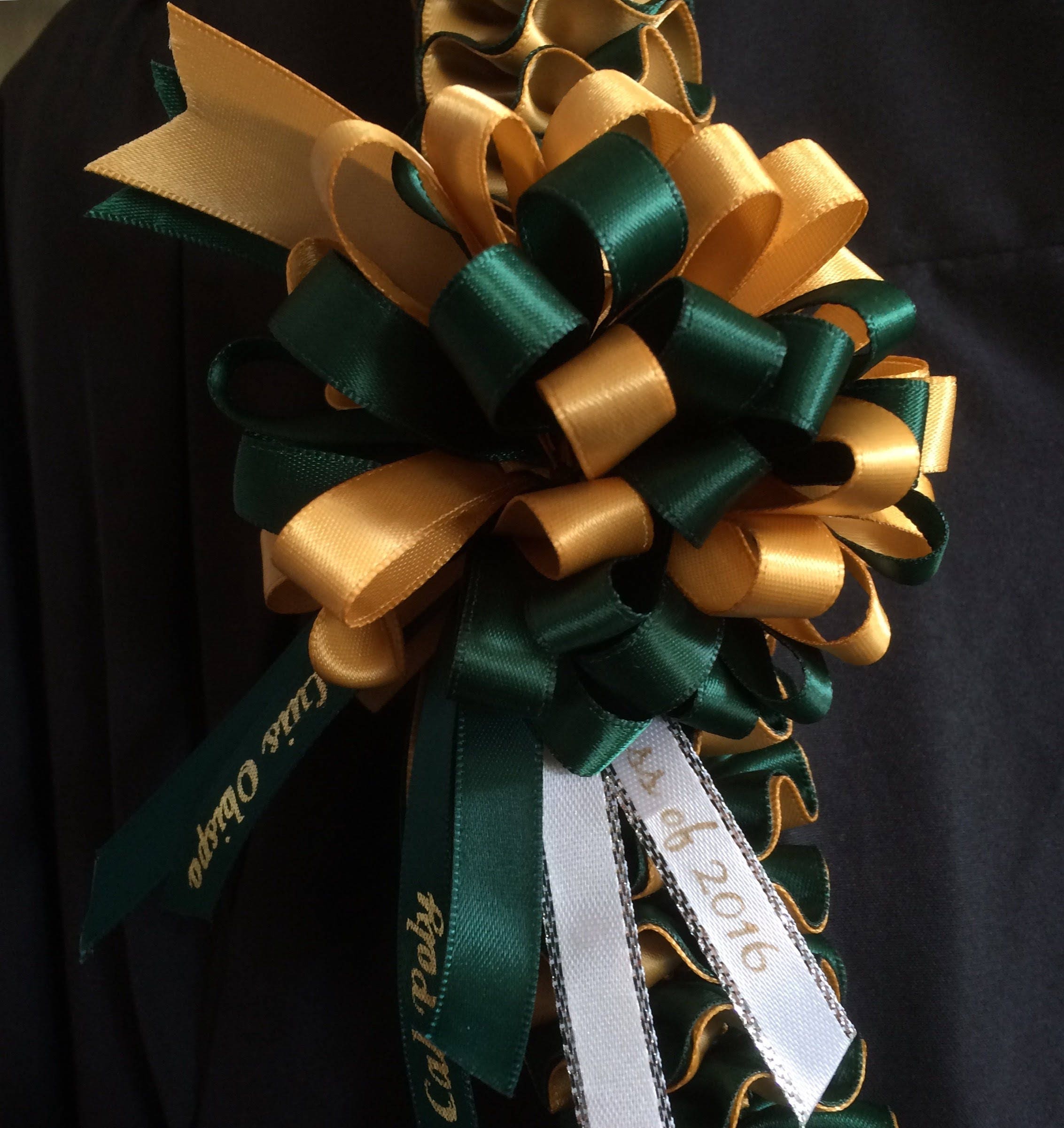 Cal Poly SLO Double Braided Graduation Ribbon Lei, Braided Ribbon Lei ...