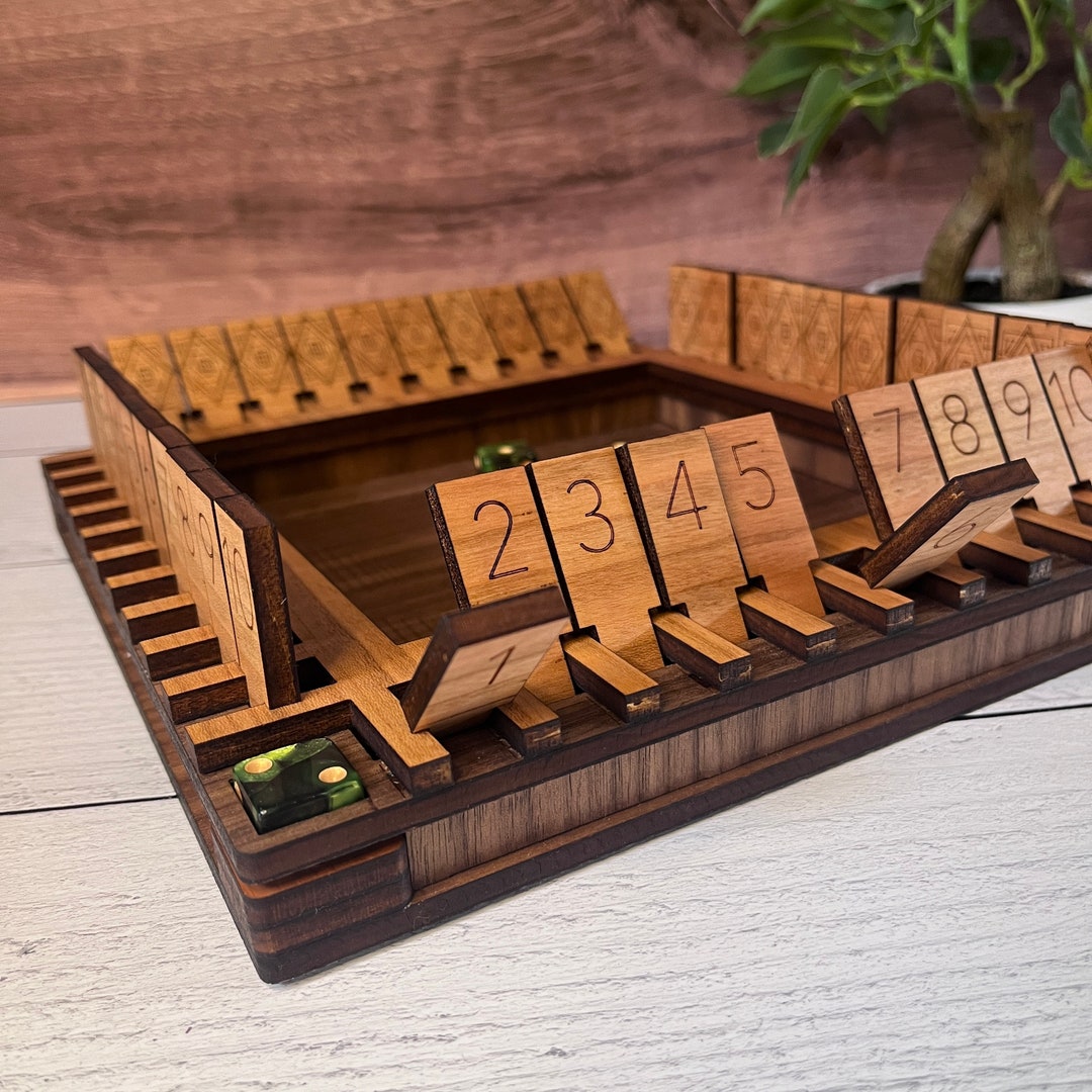 Shut the Box Game, Wood Game, Family Game, Heirloom Wood Game, Game for ...