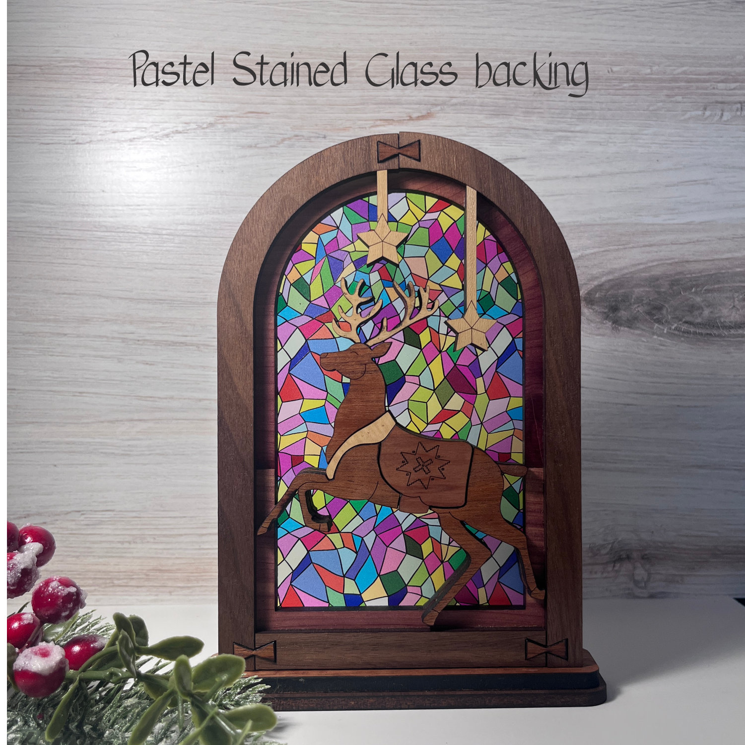 Wood Arch Mantle Piece Reindeer Mantle Piece Mantle Art - Etsy