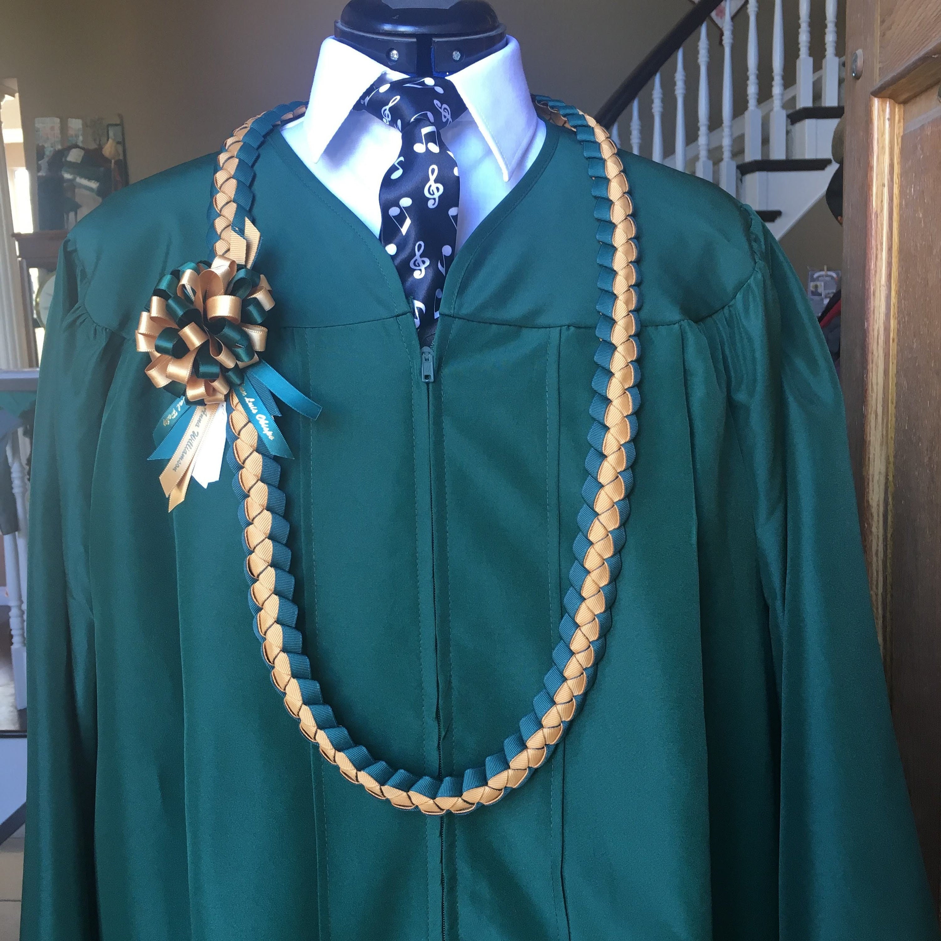 Cal Poly SLO Single Braided Graduation Ribbon Lei, Braided Ribbon Lei ...