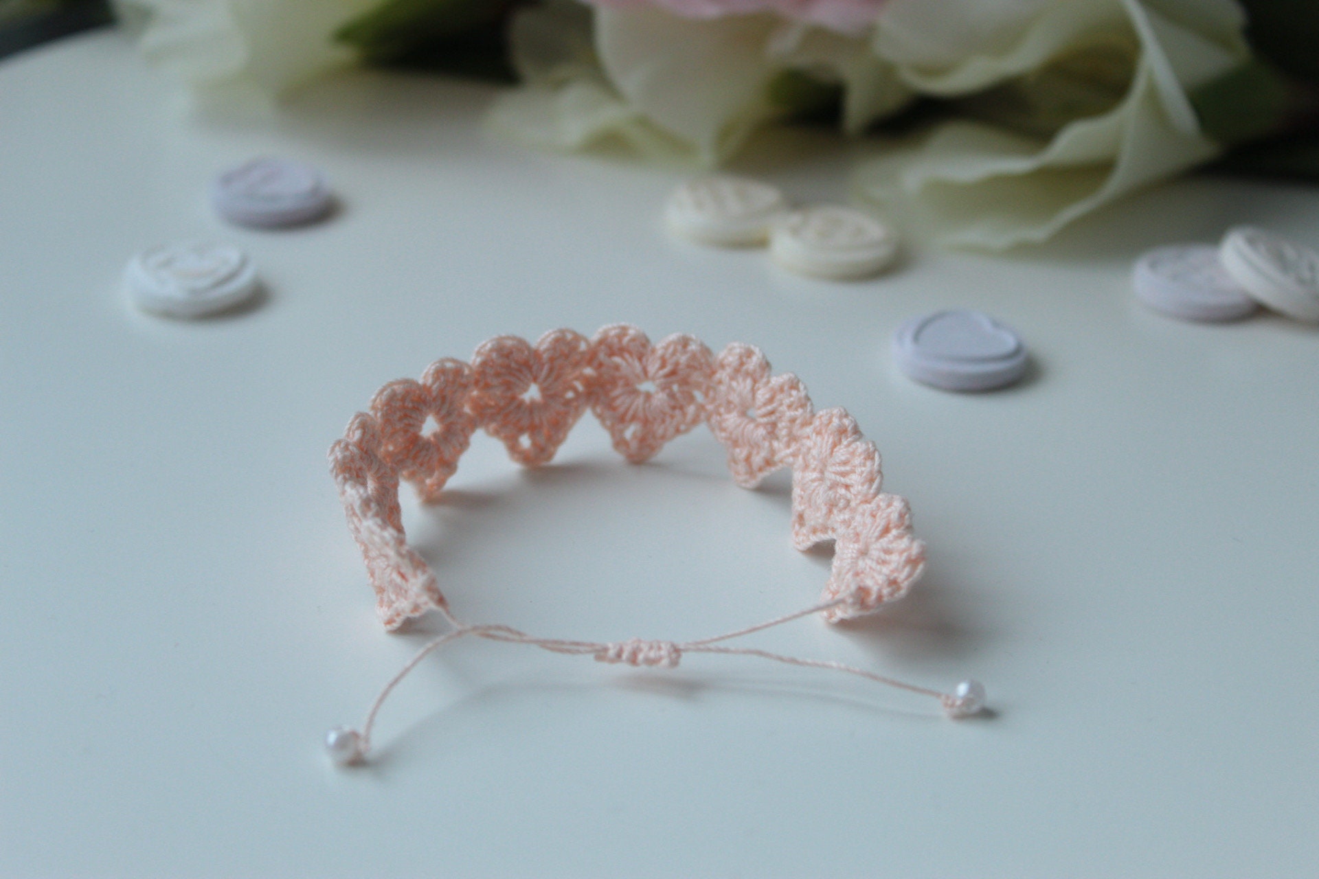 Crochet Heart Bracelet Pattern, Adjustable Jewelry (PDF Pattern ...