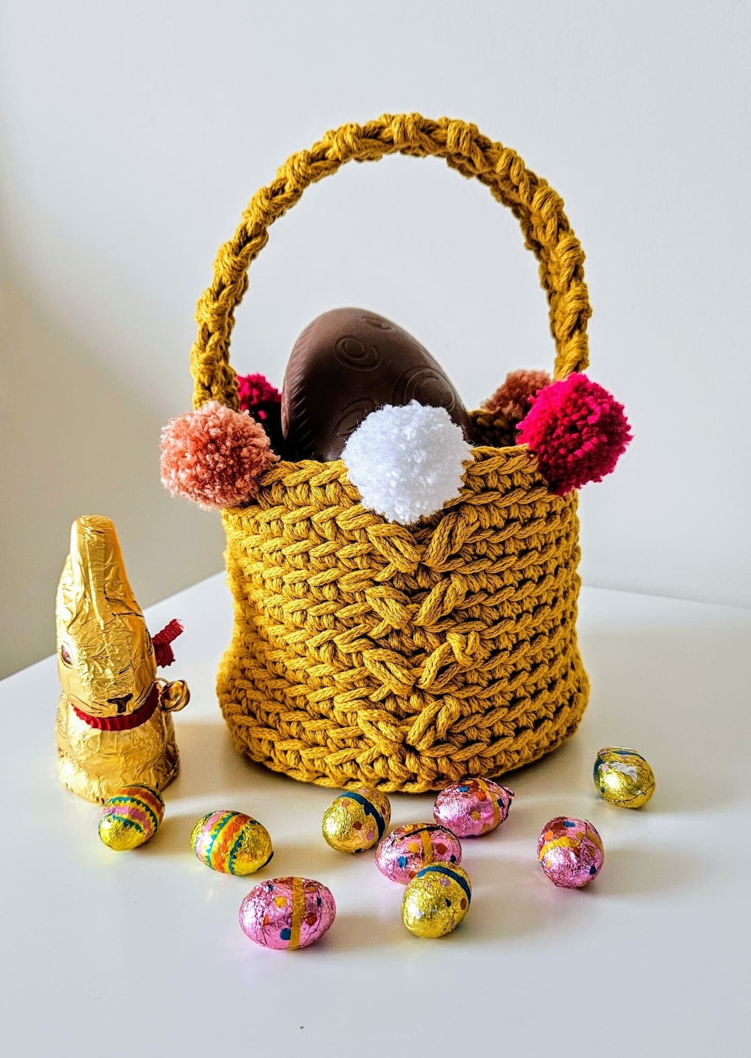 Crochet Easter Basket PDF Pattern/ Crochet Basket/ Crochet Container ...