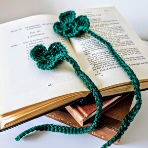 Crochet Shamrock Bookmark PDF Crochet Pattern/ Crochet Four Leaf Clover ...