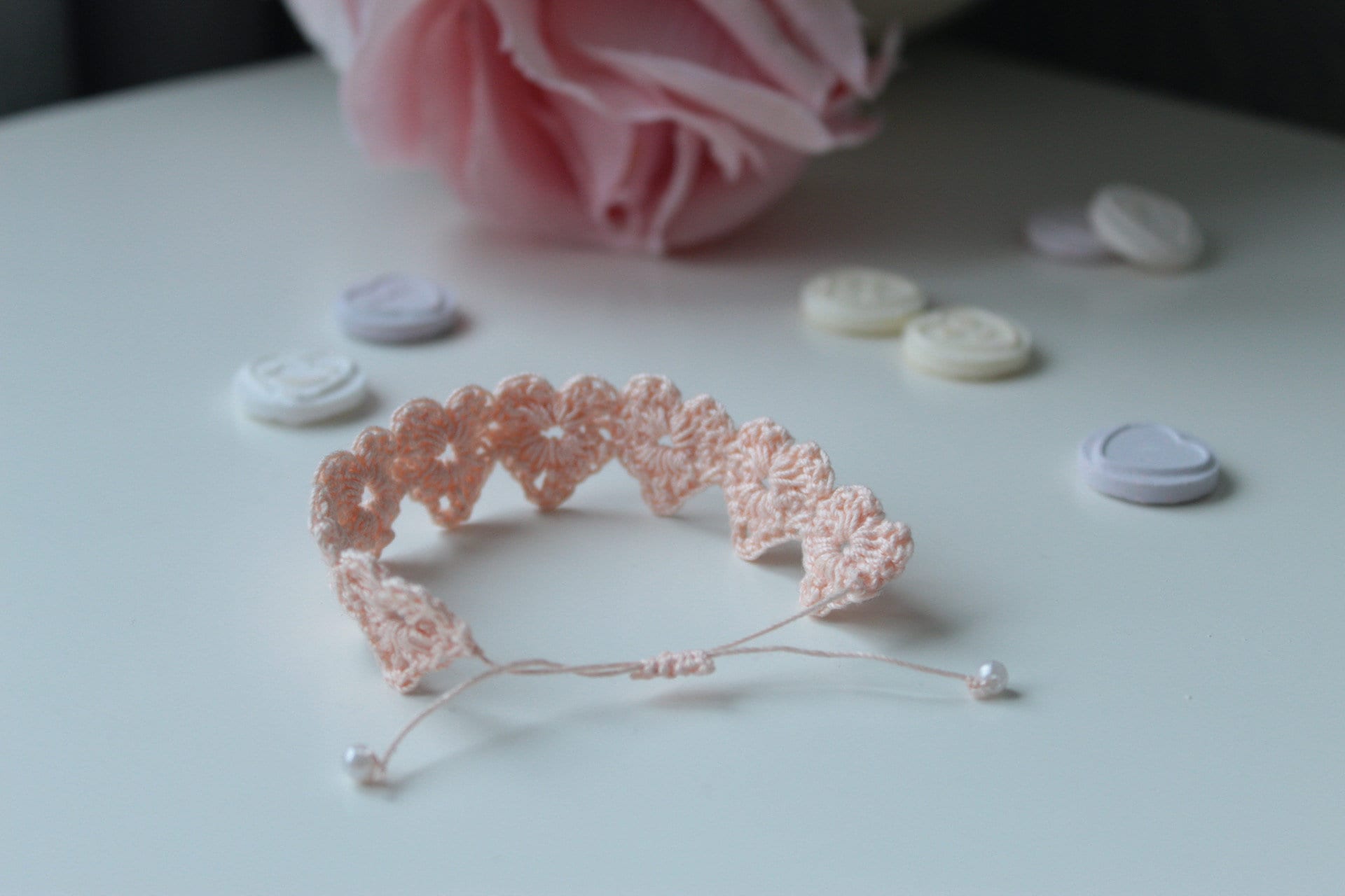 Crochet Heart Bracelet Pattern, Adjustable Jewelry (PDF Pattern ...