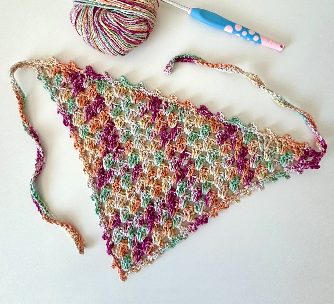 Crochet Triangle Bandana PDF Pattern/ Granny Stitch Crochet Bandana ...