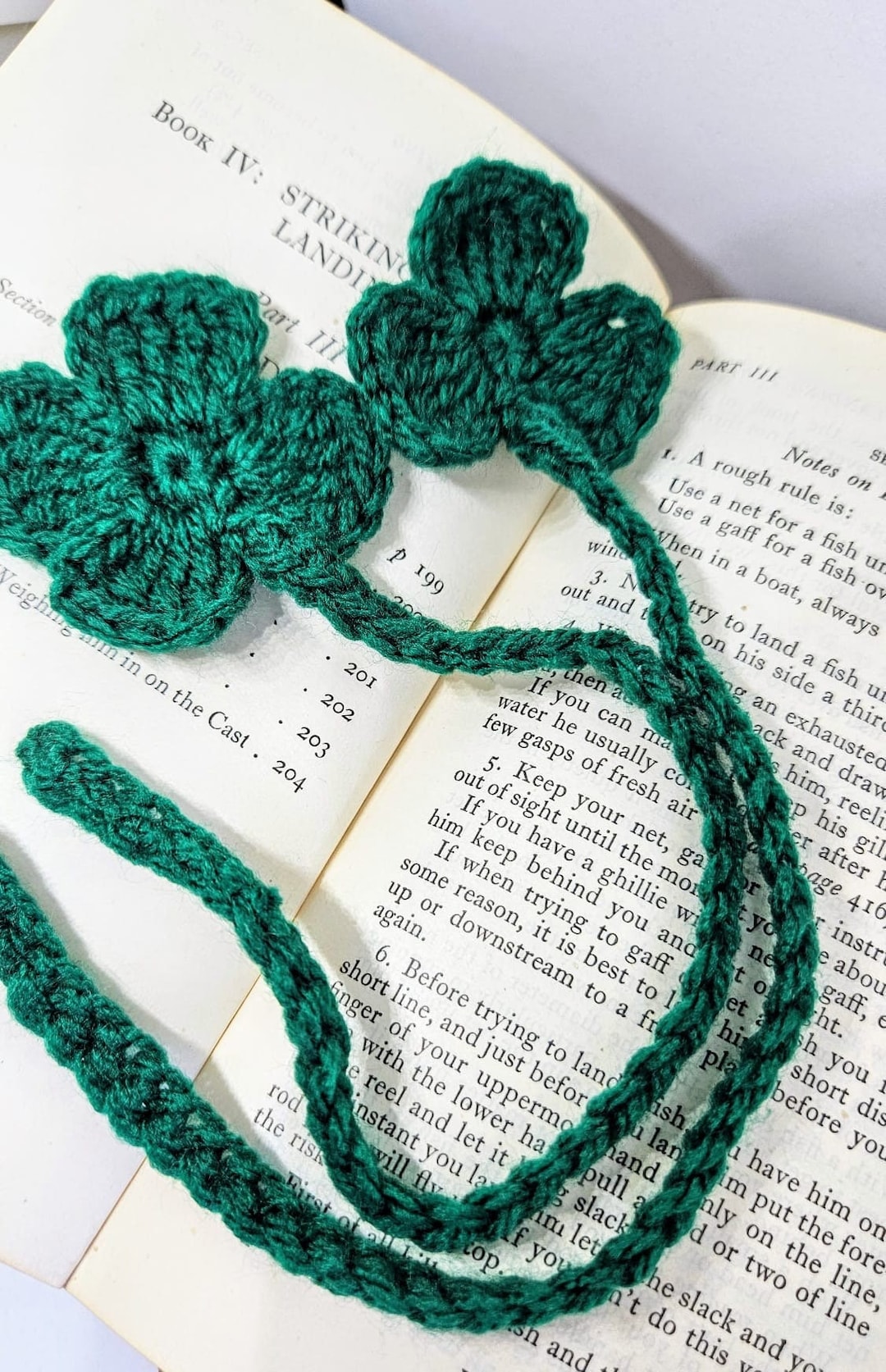 Crochet Shamrock Bookmark PDF Crochet Pattern/ Crochet Four Leaf Clover ...