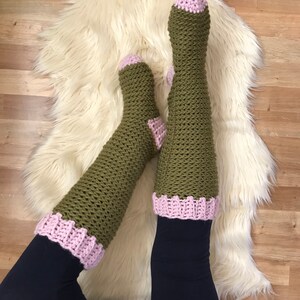 Chunky Crochet Socks Pattern/ Crochet Slipper Socks/ Knee High Crochet ...