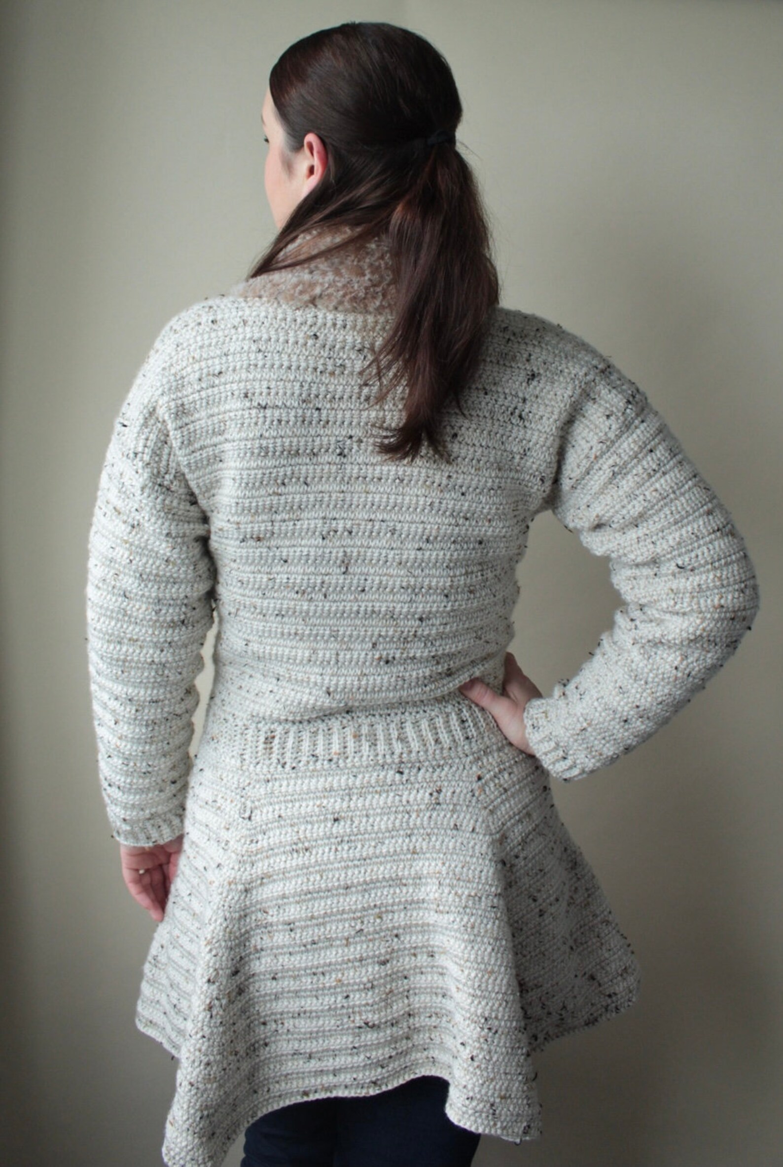 Crochet Coatigan Pattern, Women's Jacket With Faux Fur Collar /crochet ...