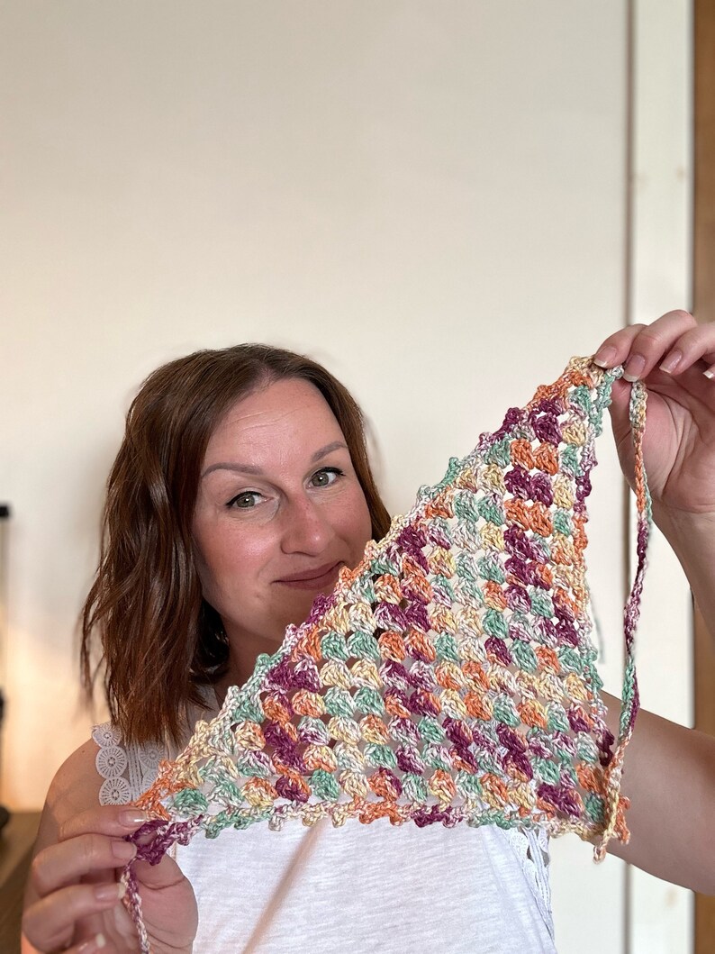 Crochet Triangle Bandana PDF Pattern/ Granny Stitch Crochet Bandana ...