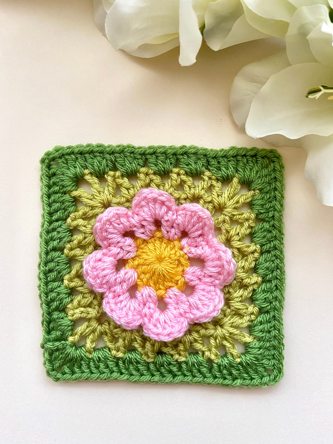 Crochet Flower Granny Square/ Granny Square PDF Pattern/ Flower Power ...
