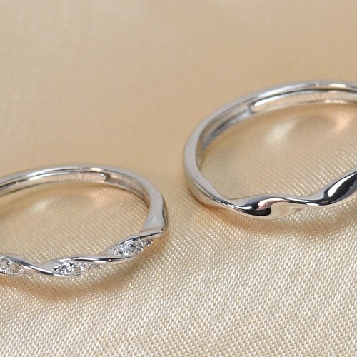 Entangled Love Couple Matching Silver Rings Sets Promise Ring - Etsy