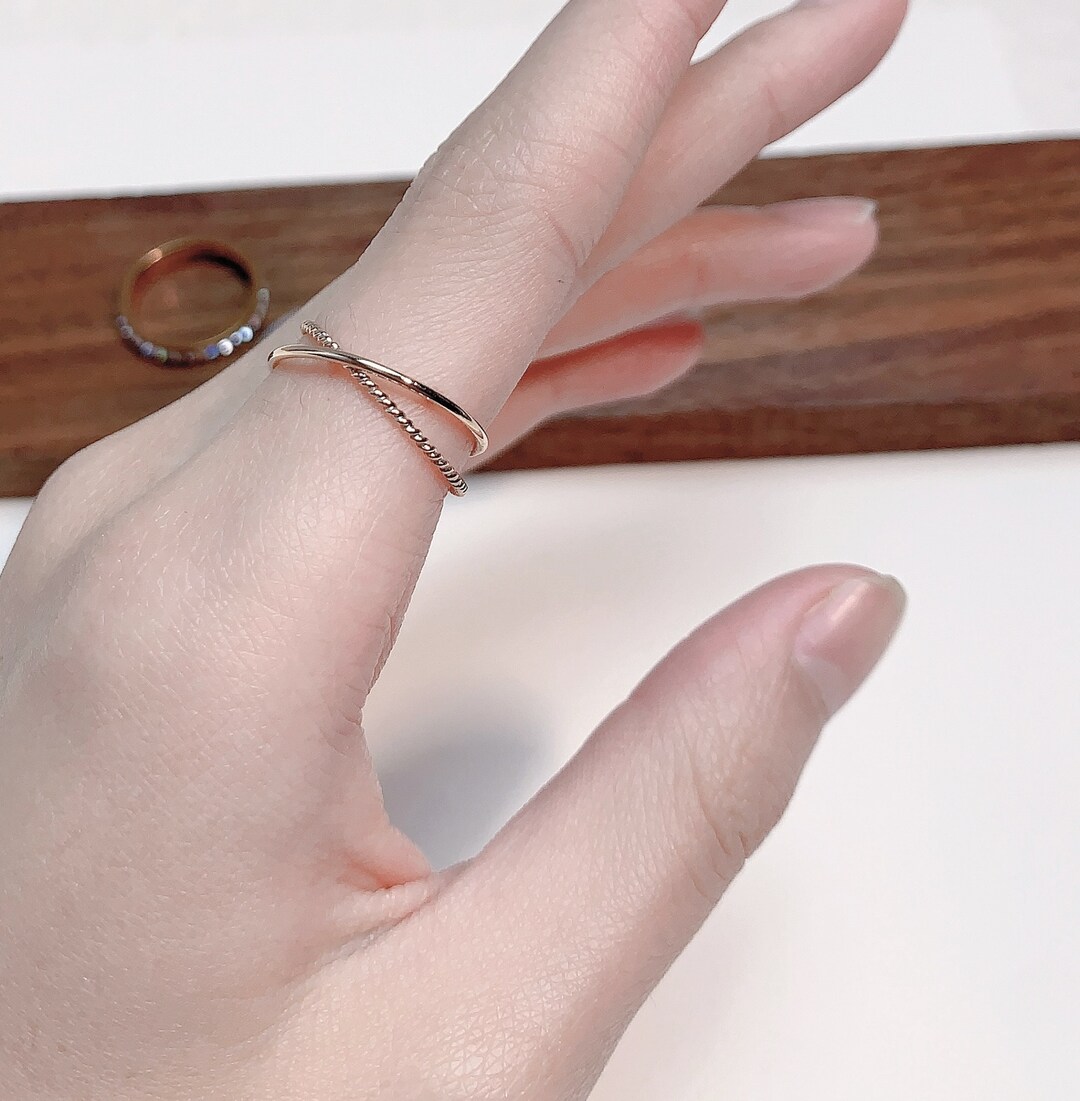 Gold Interlocking Rings/fidget Ring/interlocked Spinner Ring - Etsy