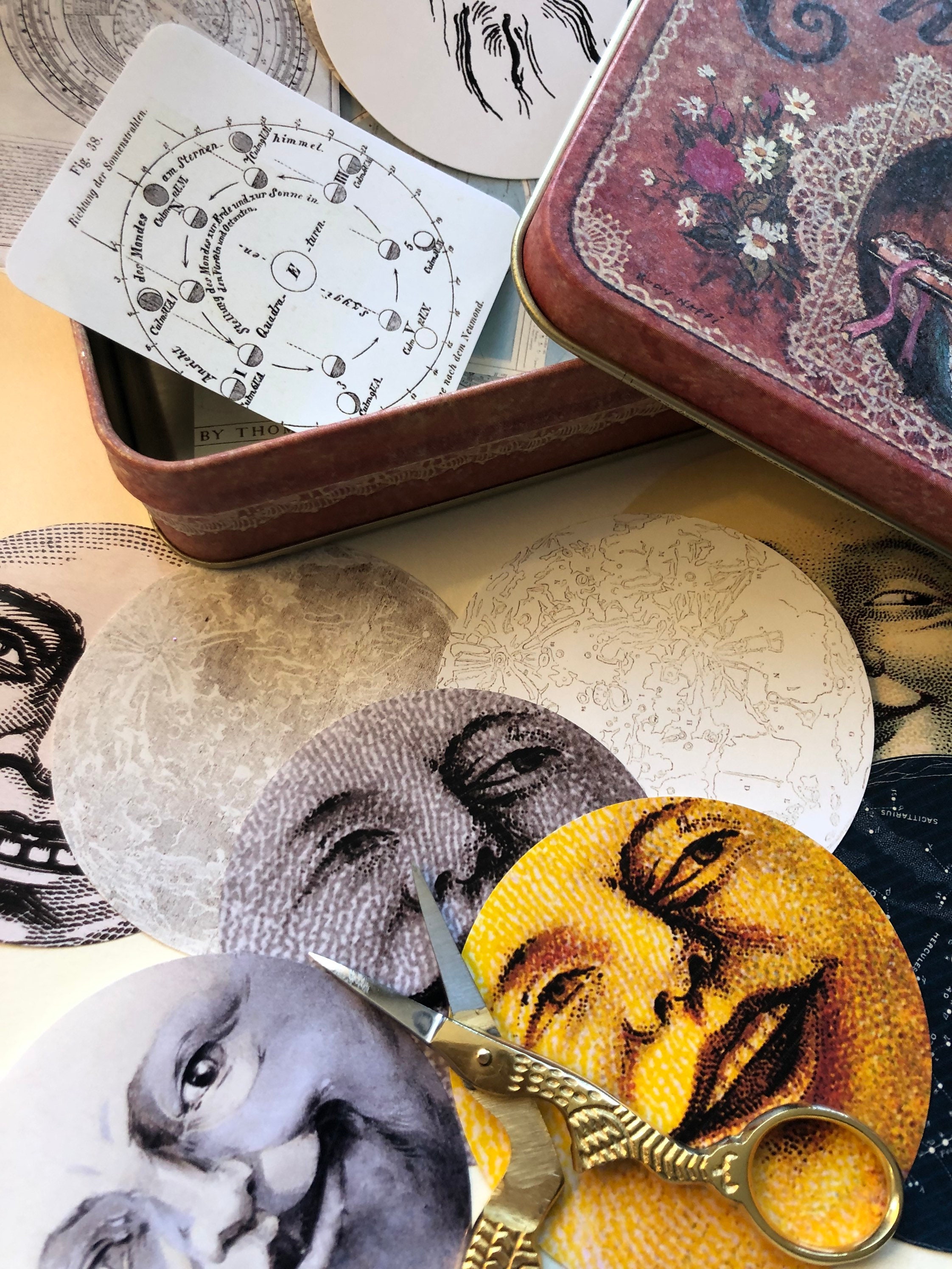 Moon stickers. Illustrated moon stickers | Etsy