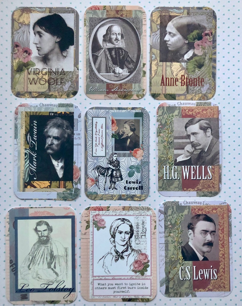 Author Stickers. Vintage Style Stickers of Well Known Authors | Etsy