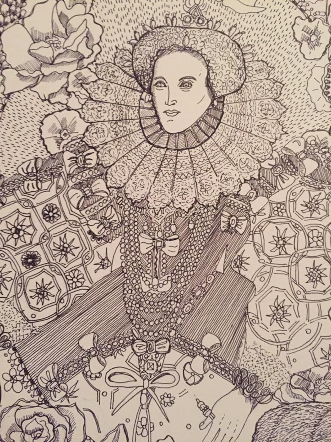 Queen Elizabeth 1st Print From My Original Drawing of the Tudor Queen ...