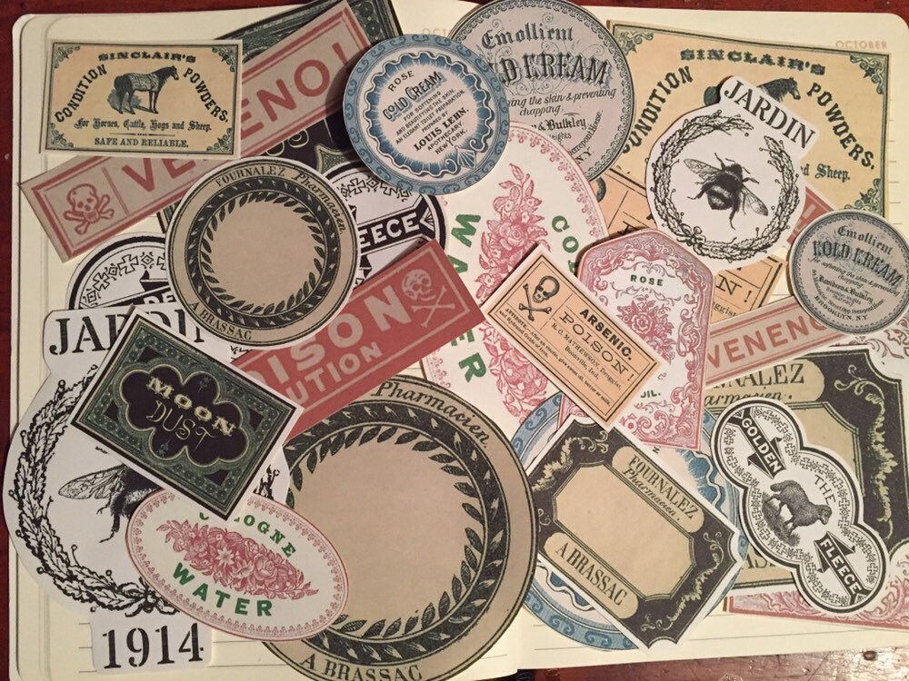 Label Stickers Old Fashion Label Stickers Junk Journal | Etsy
