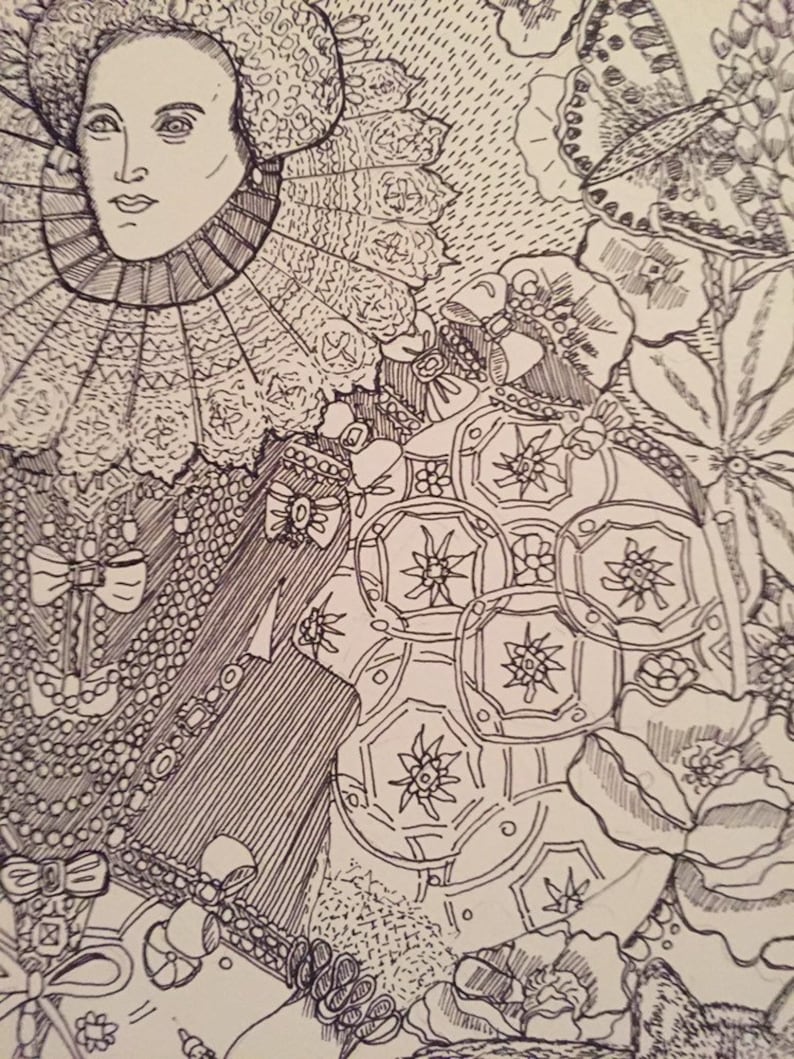 Queen Elizabeth 1st Print From My Original Drawing of the - Etsy UK