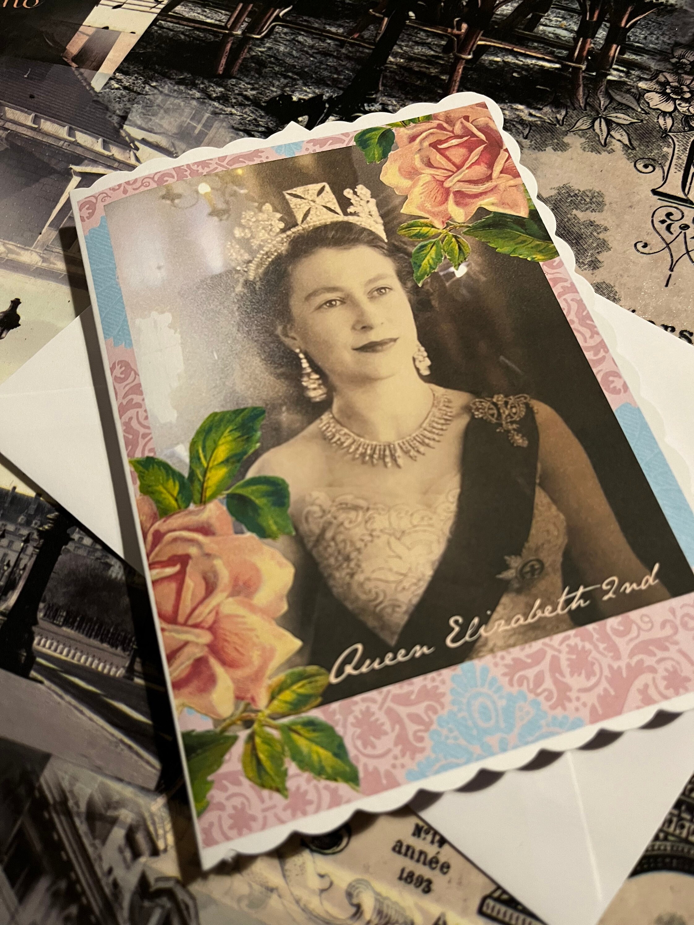 Queen Elizabeth 2nd Card. Blank Greetings Card With Queen Elizabeth 2nd ...