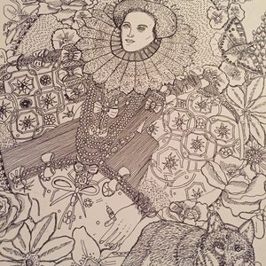 Queen Elizabeth 1st Print From My Original Drawing of the Tudor Queen ...