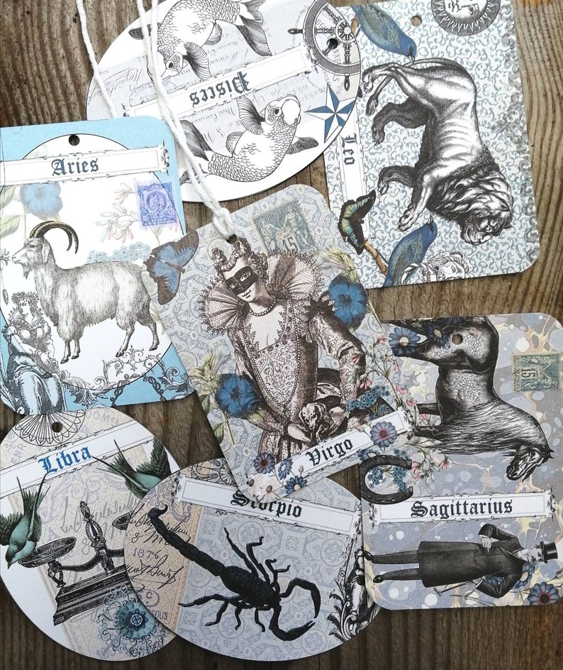 Zodiac Stickers and Tags Set - Etsy
