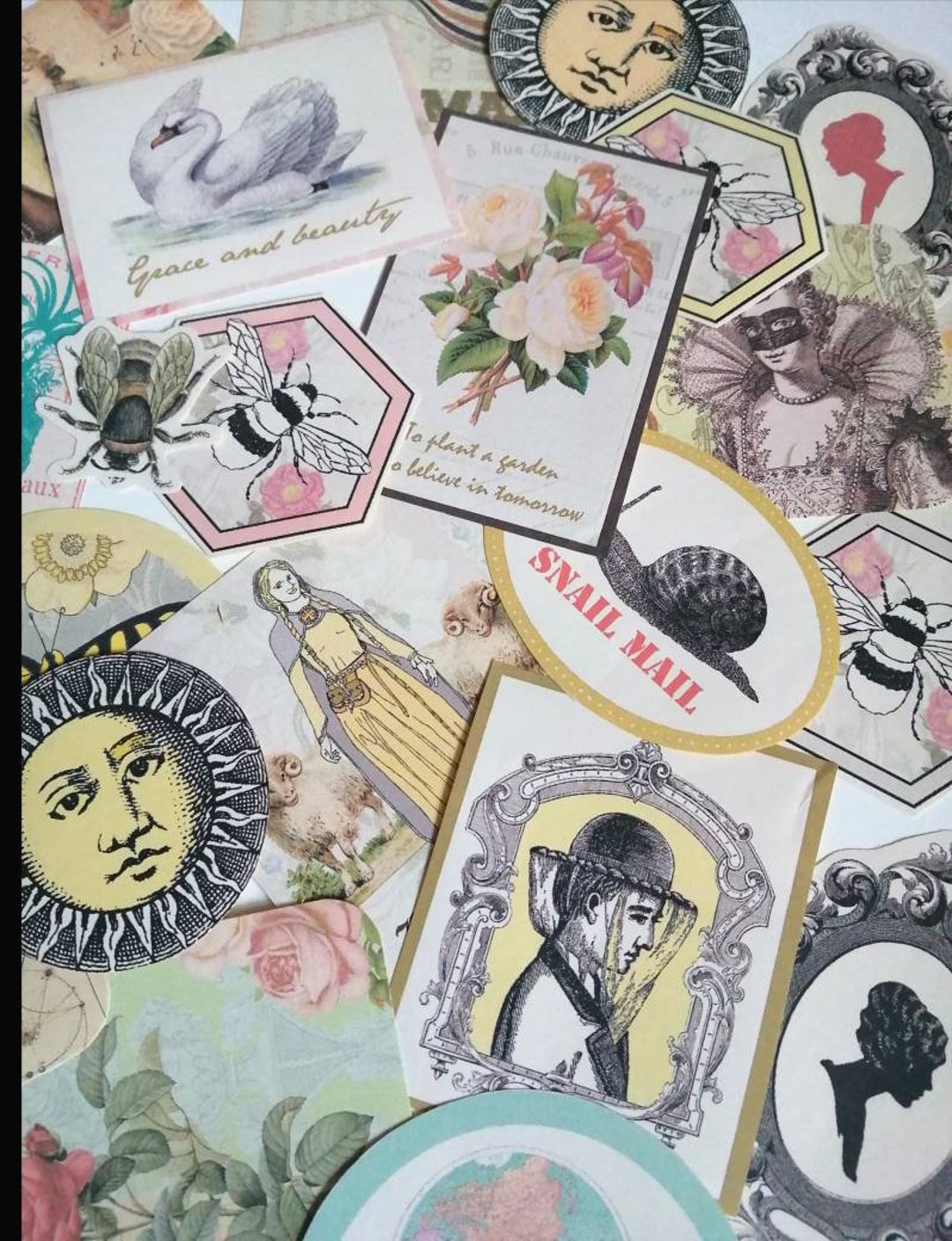 Vintage Stickers. Vintage Style Letter Stickers - Etsy