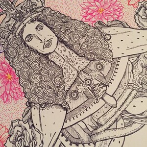 King Charles II Pen Drawing. Illustarted Royalty Coloured Pen Drawing ...