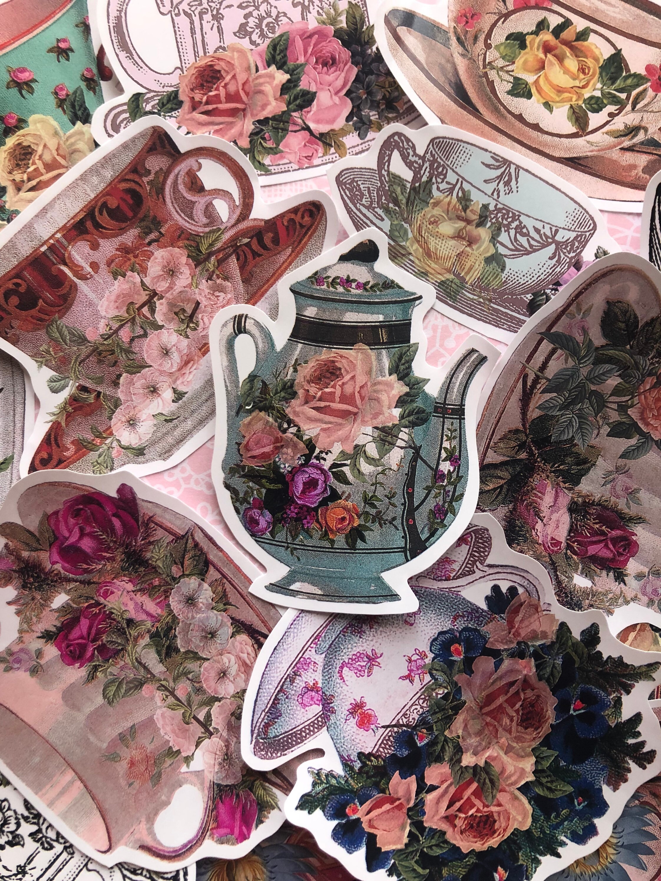 Stickers, Teacup Stickers for Your Laptop, Journal, Scrapbook and More ...