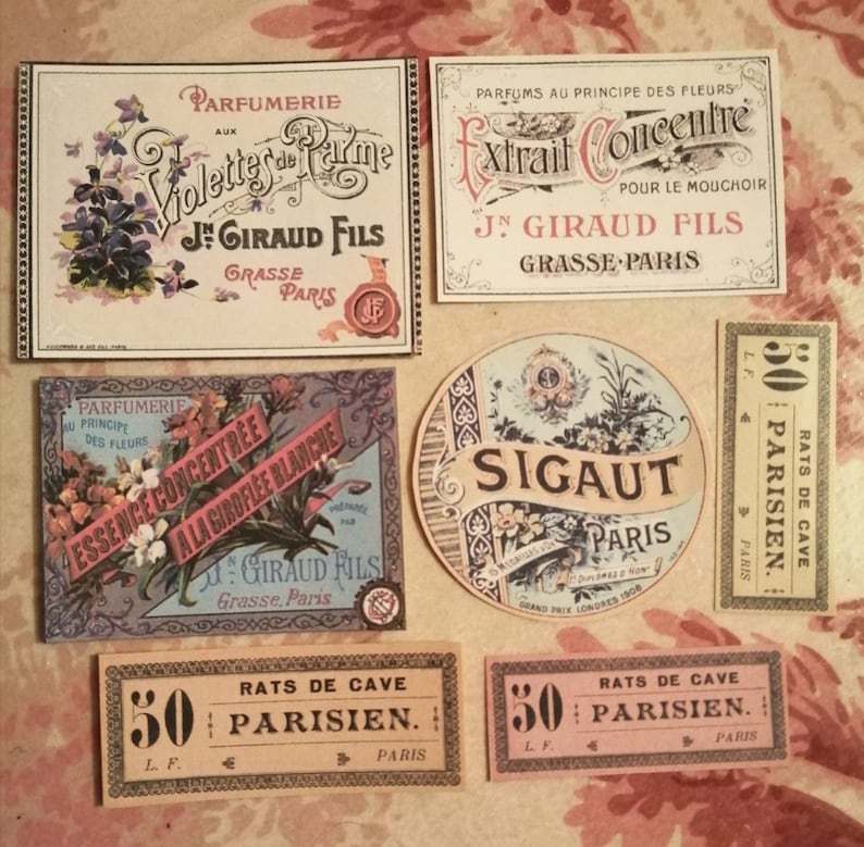 Paris stickers. Pretty vintage style Paris stickers for your | Etsy