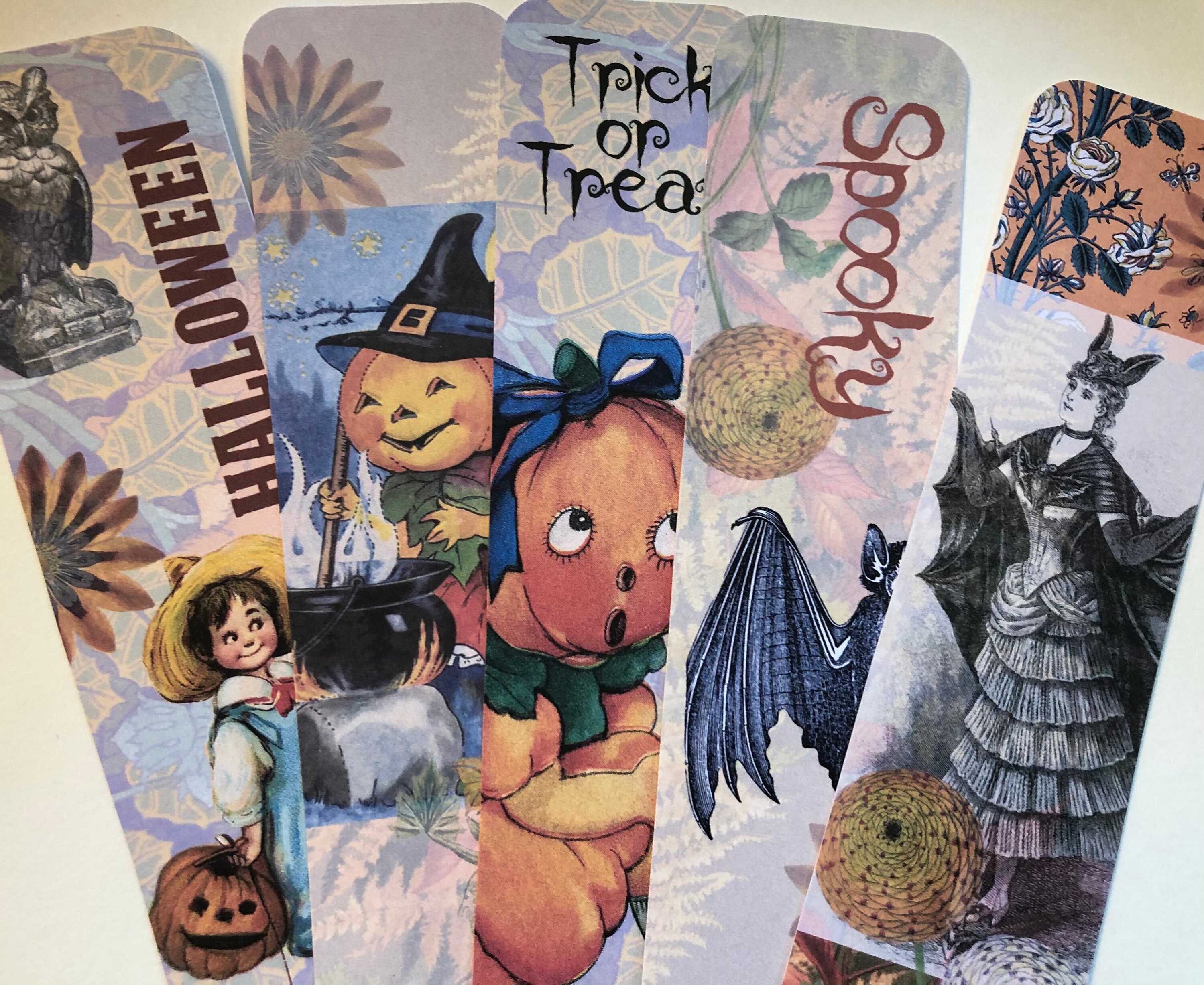 Halloween Bookmarks. Cute Retro Style Halloween Bookmarks - Etsy UK