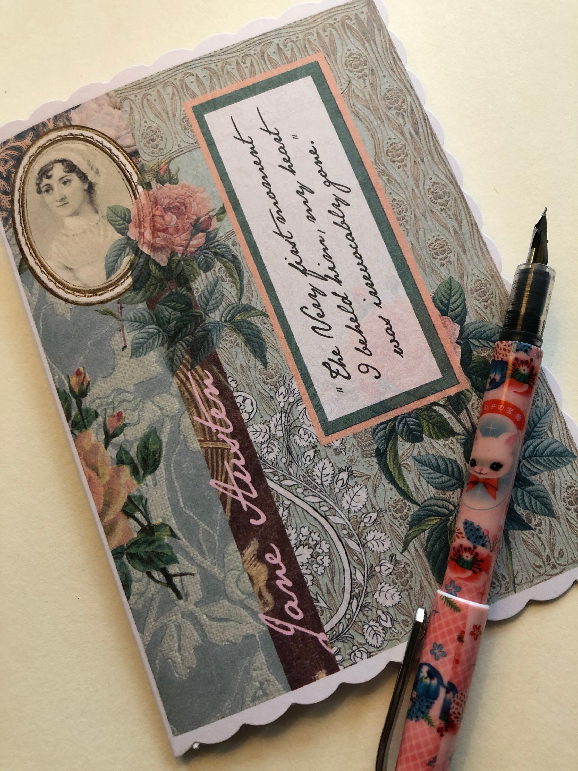 Jane Austen Card. Pretty Jane Austen Blank Greetings Card | Etsy