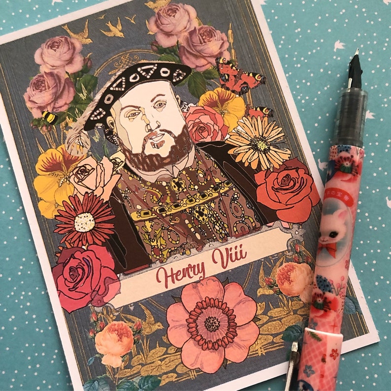 Henry VIII and His Six Wives Postcards. Tudor Style Postcards Depicting ...
